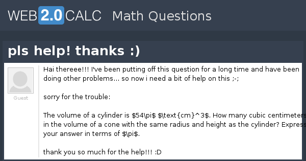 View question - pls help! thanks :)