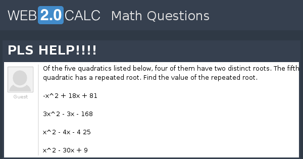 View question - PLS HELP!!!!