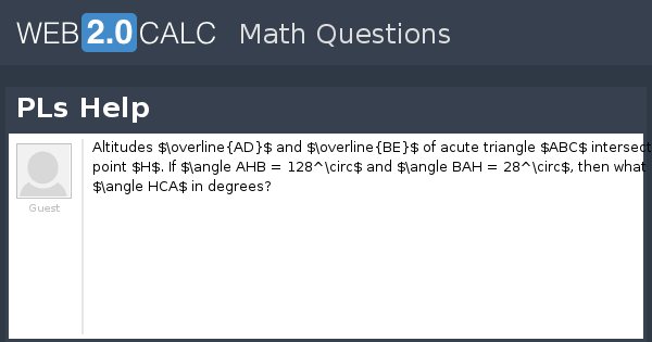 View question - PLs Help
