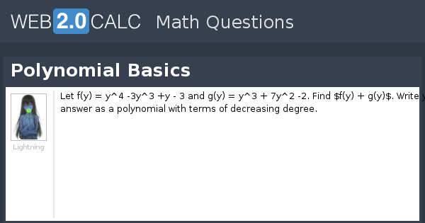 View question - Polynomial Basics
