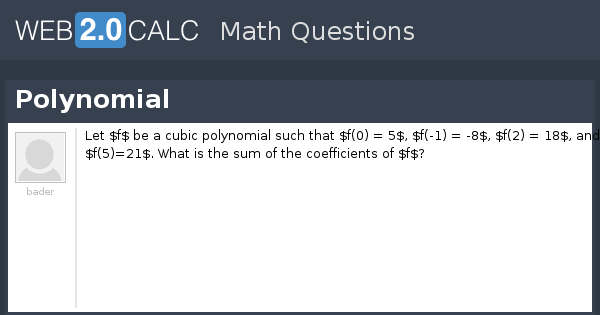 View question - Polynomial