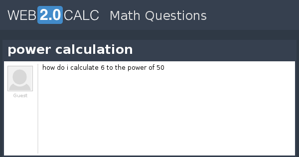 View question - power calculation