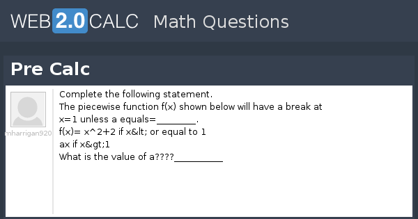 View question - Pre Calc