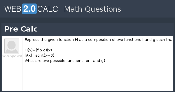 View question - Pre Calc