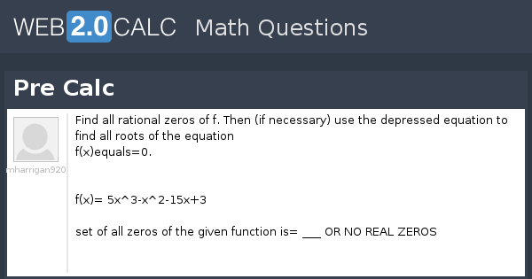 View question - Pre Calc