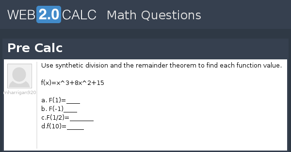 View question - Pre Calc