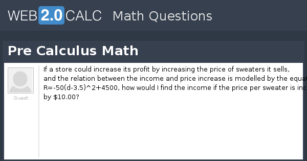 View question - Pre Calculus Math
