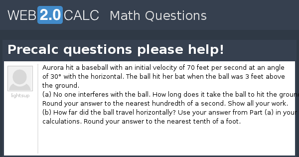 View question - Precalc questions please help!