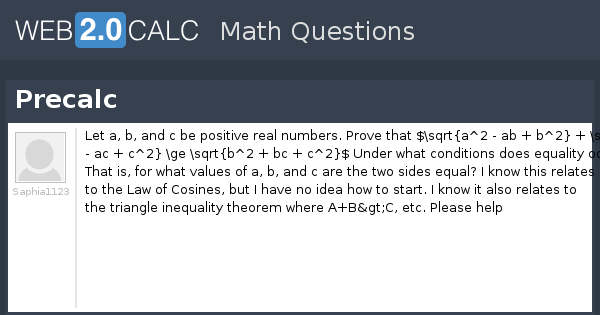 View question - Precalc