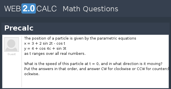 View Question Precalc