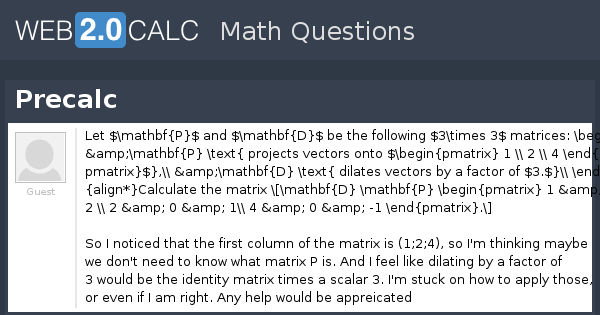 View question - Precalc