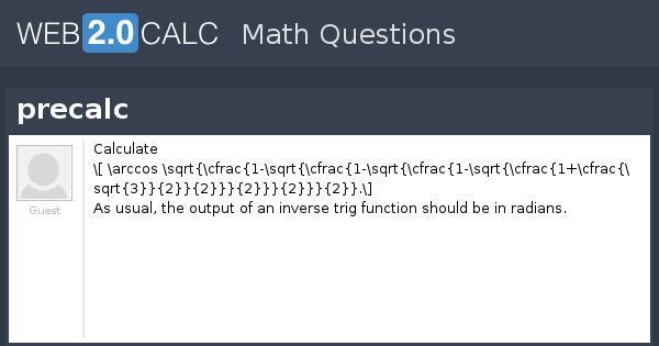 View question - precalc