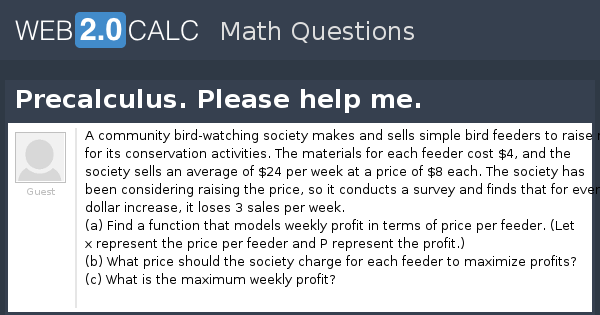 View question - Precalculus. Please help me.
