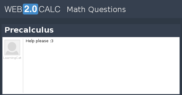 View question - Precalculus