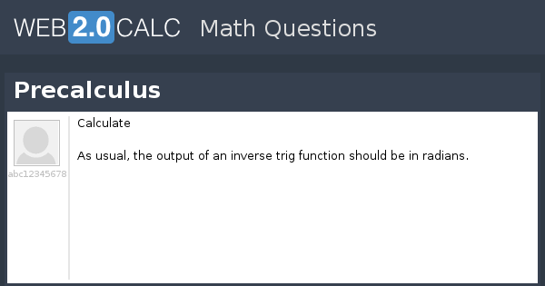 View question - Precalculus