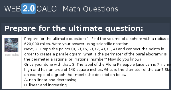 View question - Prepare for the ultimate question: