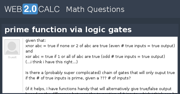 View question - prime function via logic gates