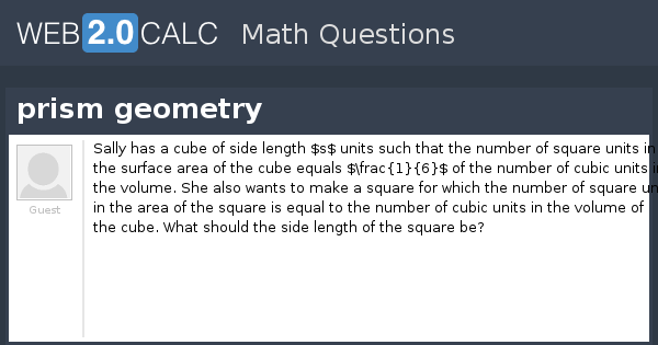 View question - prism geometry