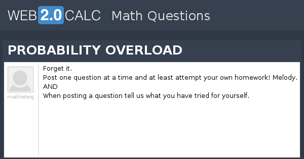 View question - PROBABILITY OVERLOAD