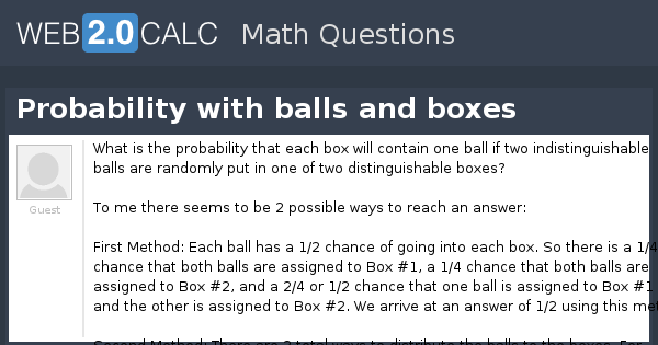View question - Probability with balls and boxes