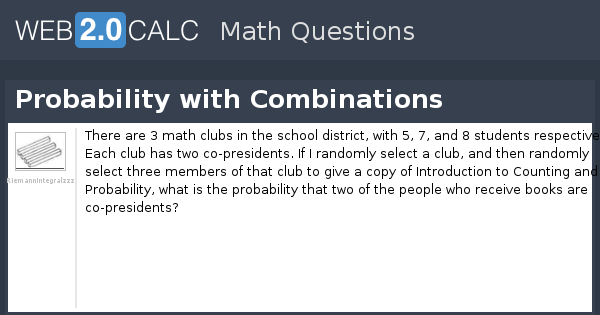 View question - Probability with Combinations