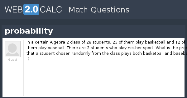 View question - probability