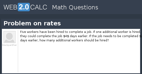 View question - Problem on rates