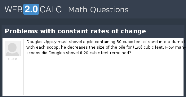 View question - Problems with constant rates of change