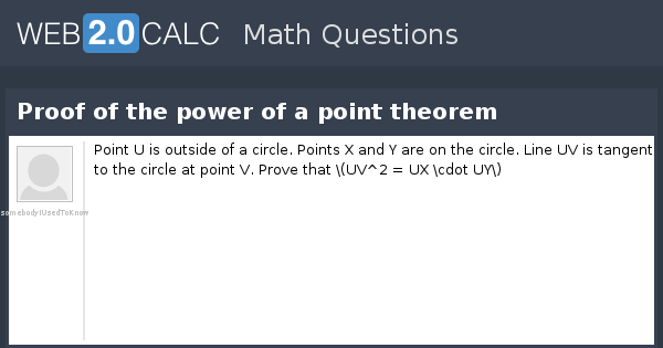 View question - Proof of the power of a point theorem
