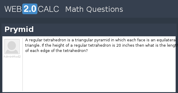 View question - Prymid