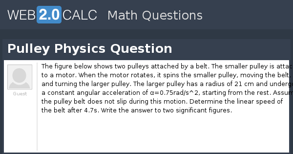 View question - Pulley Physics Question