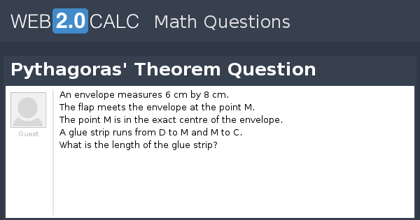 View question - Pythagoras' Theorem Question