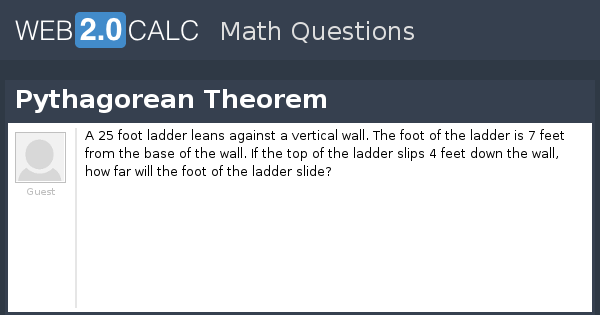 View question - Pythagorean Theorem