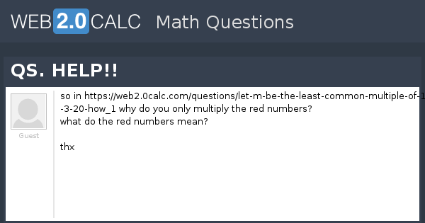 View question - QS. HELP!!