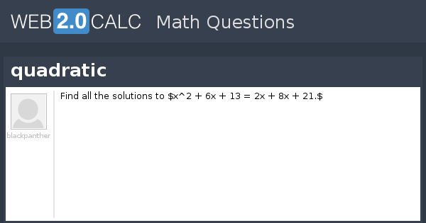View question - quadratic