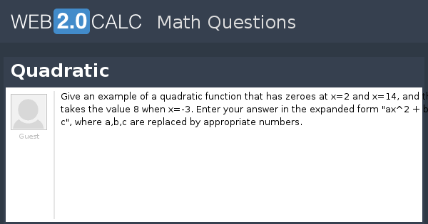 View question - Quadratic