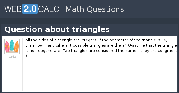 View Question Question About Triangles
