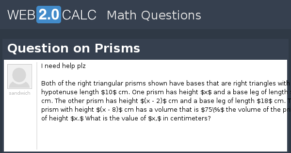 View question - Question on Prisms