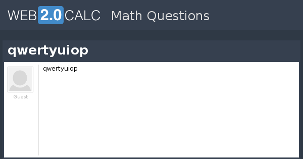 View question - qwertyuiop