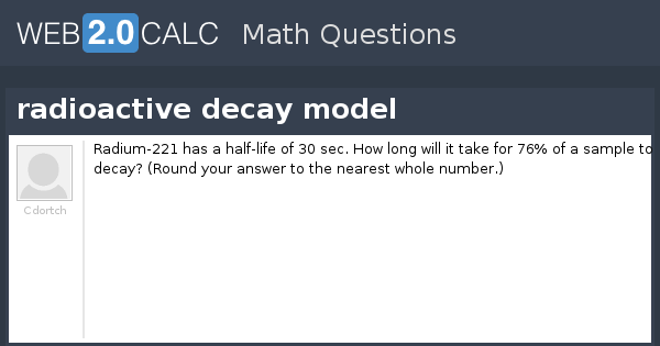 View question - radioactive decay model