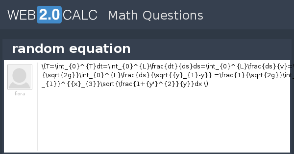View question - random equation