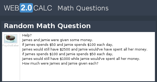 View question - Random Math Question