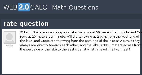 View question - rate question