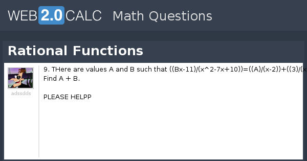 View question - Rational Functions