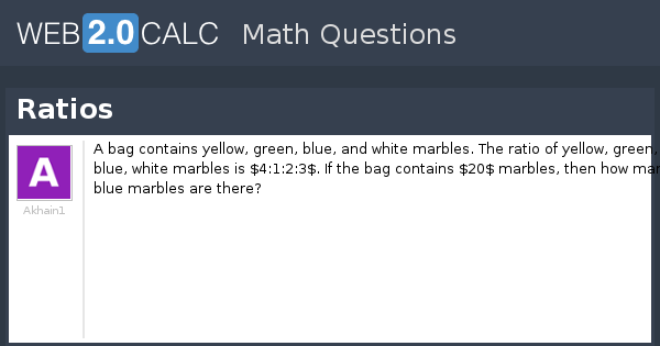 View question - Ratios