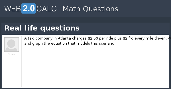 View question - Real life questions