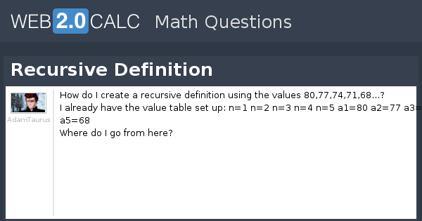 View Question Recursive Definition