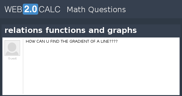 View question - relations functions and graphs