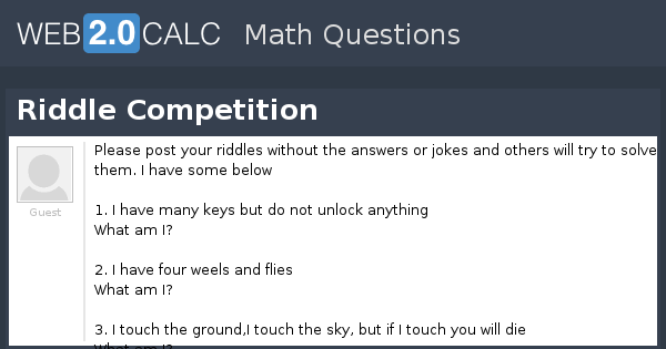 View question - Riddle Competition