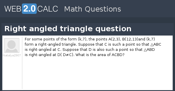 View question - Right angled triangle question